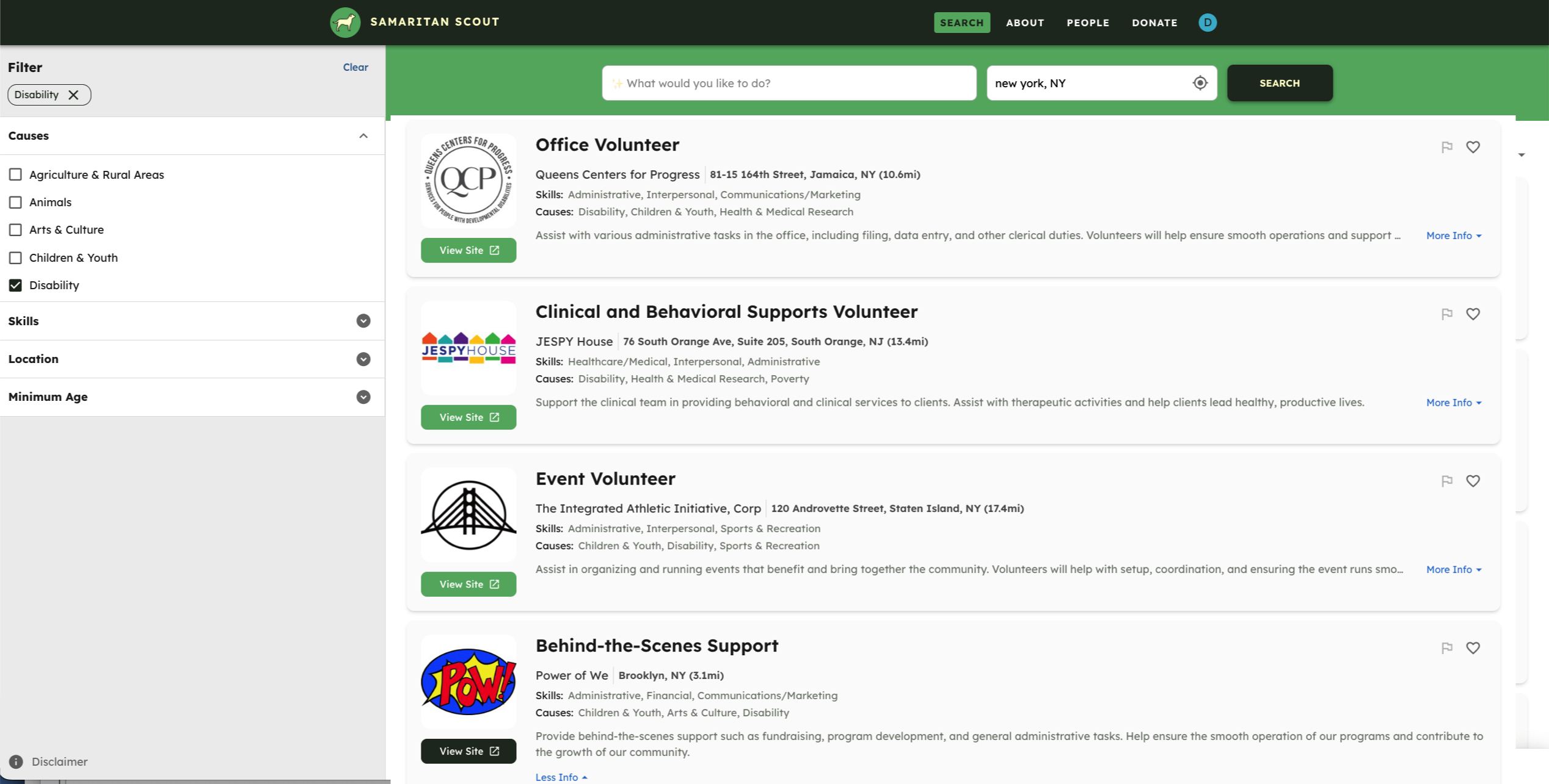 Samaritan Scout - Discover Volunteer Opportunities